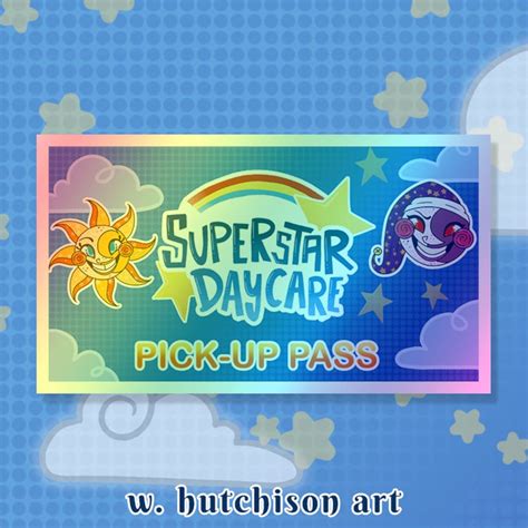 Animatronic Daycare Pass Holographic Vinyl Sticker Etsy