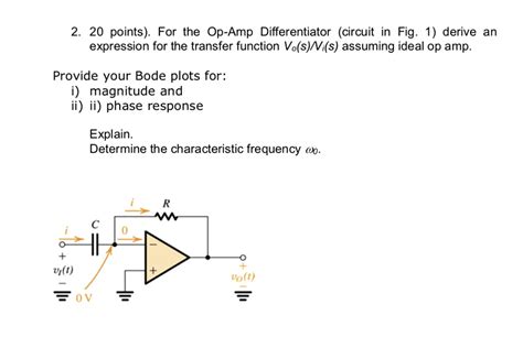 2 20 Points For The Op Amp Differentiator Circuit In Fig 1 Derive