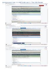 Assignment Lab 1 Is NETLAB Lab 1 The OSI Model Docx Assignment Lab 1