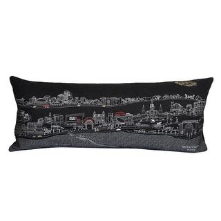 35 Black New Orleans Nighttime Skyline Lumbar Decorative Pillow Bed