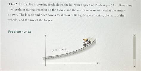Solved 13 82 ﻿the Cyclist Is Coasting Freely Down The Hill