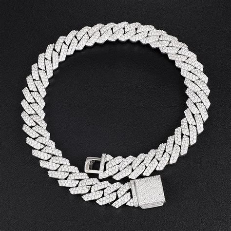 Wholesale Prong Cuban Chain 19mm Iced Out Necklace 18k Gold Plated Jewelry