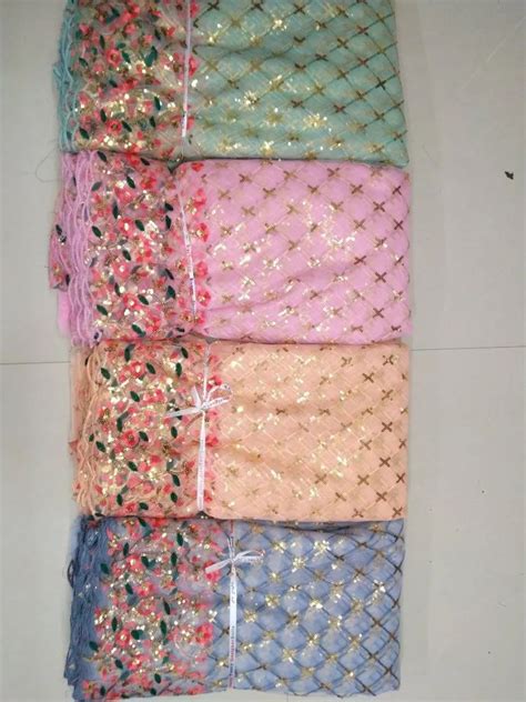 Net Fabrics Sequence Embroidery Work For Clothing At Rs 55meter In Surat