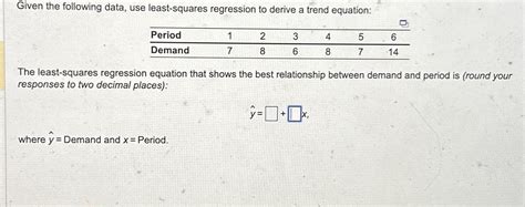 Solved Given The Following Data Use Least Squares