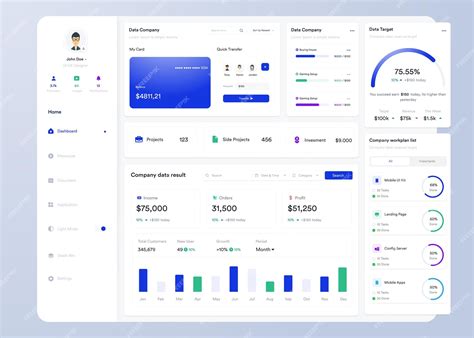 premium vector ui ux infographic dashboard ui design with graphs