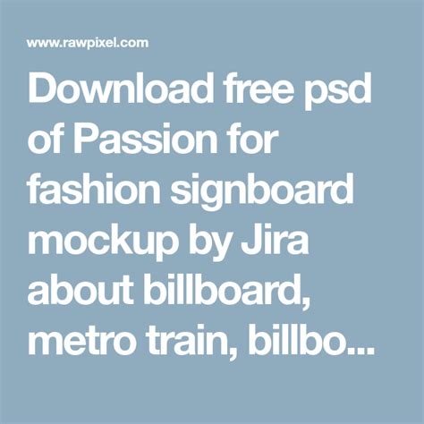 Download Free Psd Of Passion For Fashion Signboard Mockup By Jira About