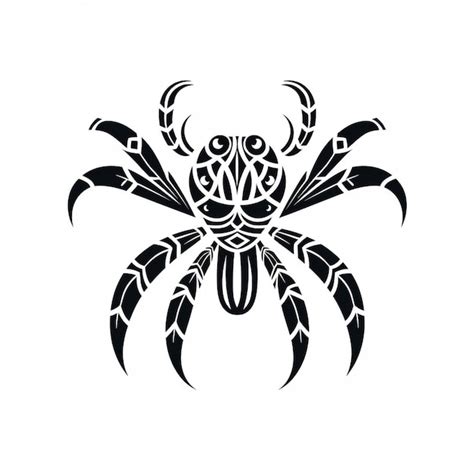 Premium Ai Image A Black And White Drawing Of A Spider With Tribal