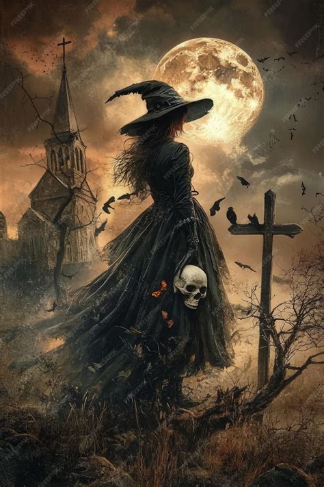 A Woman Dressed As A Witch Captured Beautifully Premium Ai Generated