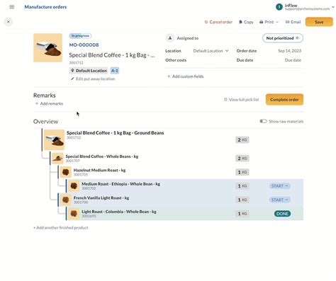 How To Create And Complete Manufacture Orders Web Inflow Inventory
