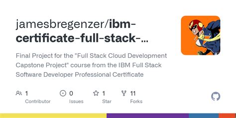 GitHub Jamesbregenzer Ibm Certificate Full Stack Cloud Development