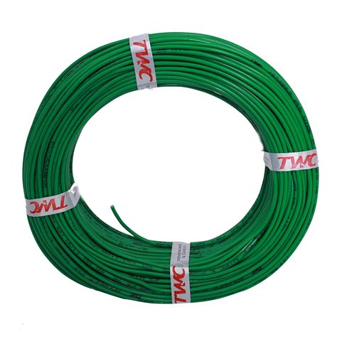 TWC Advanced Single Core 0 75 Sqmm Green Electrical Wire FR PVC