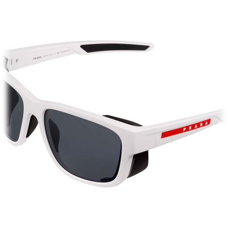 Prada Linea Rossa Impavid Square Sunglasses Rubberized White