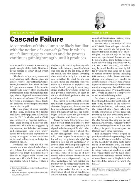 PDF Cascade Failure
