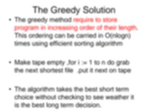 SOLUTION DAA Design And Analysis Of Algorithms Optimal Storage On