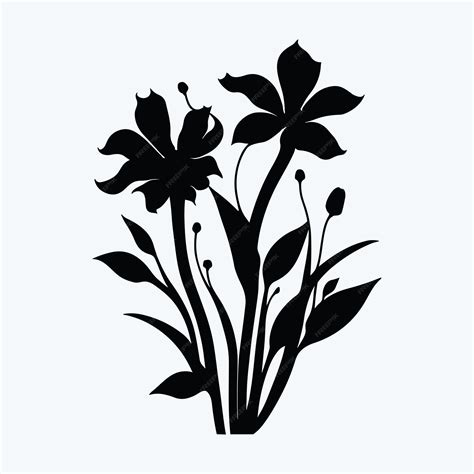 Premium Vector Silhouette Lily Black On White Background Vector