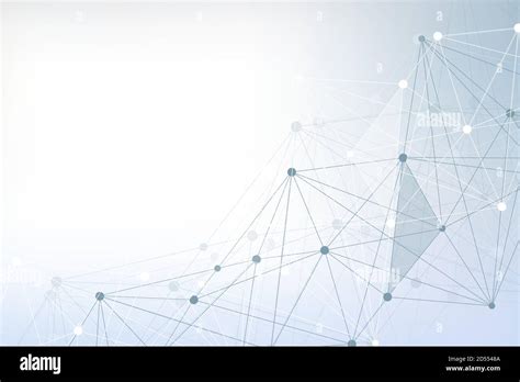 Geometric Abstract Background With Connected Line And Dots Structure