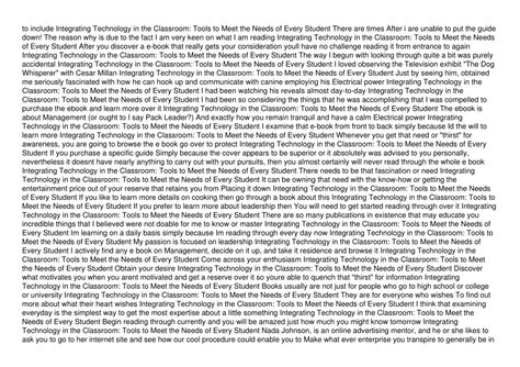 Ppt Pdf Integrating Technology In The Classroom Tools To Meet The Needs Of Every St