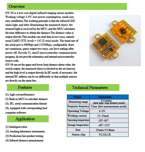 GY VL L X VL L X Time Of Flight ToF Infrared Laser Ranging Sensor Module Communication