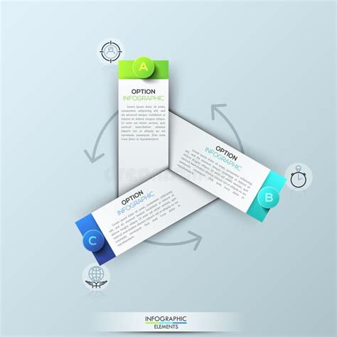 Infographic Design Template With 3 Rectangular Elements Stock Vector