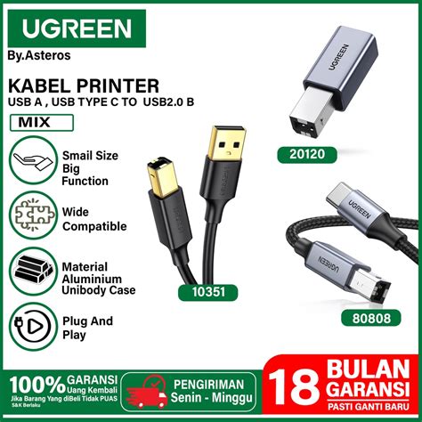 Jual Ugreen Kabel Printer Epson Hp Canon Usb A To Usb B Type C To Usb B Shopee Indonesia