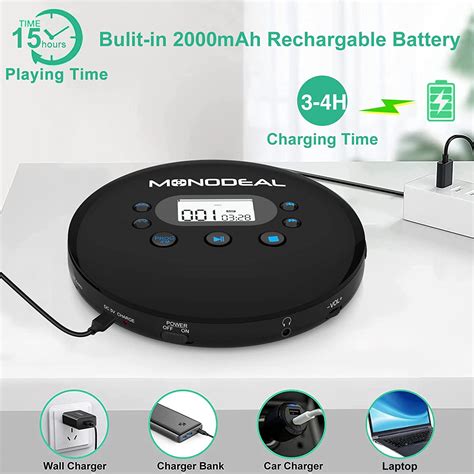 Cd Player Portable Monodeal Portable Cd Player With Fm Transmitter R