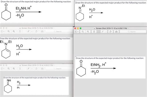 Solved Draw The Structure Of The Expected Major Product For