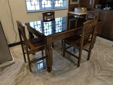 Seater Marble Top Wooden Dining Table Set At Rs Set Marble Dining Set In Chennai ID