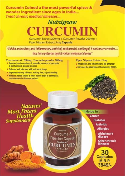Curcumin Piperine Capsule Turmeric And Black Pepper Capsules Latest