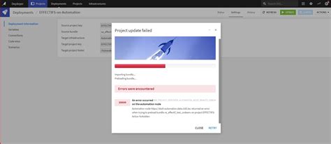 Improve Error Message When Deploying Updating Projects In Automation