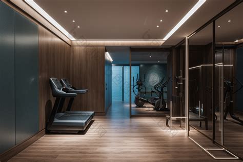 高端健身房奢华跑步机图片 包图网