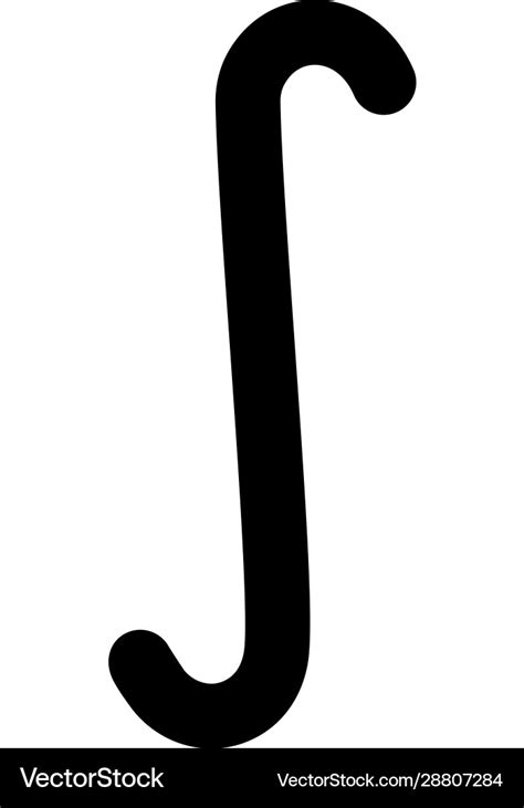 Indefinite Integral Symbol Glyph Icon Royalty Free Vector