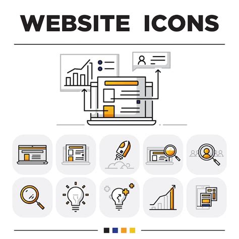 Conjunto De Iconos De Sitios Web Vector Premium