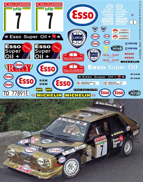 112 Decals Lancia Delta S4 Grifone Rally Sanremo 1986 Decal Tbd875
