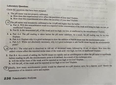 Experiment 18 Report Sheet Potentiometric Analyses Chegg