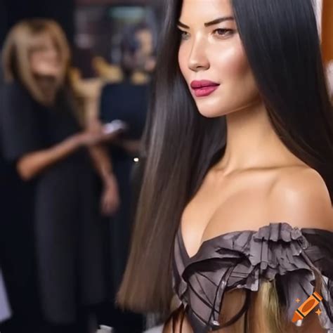 Olivia Munn Getting Her Hair Trimmed Backstage On Craiyon