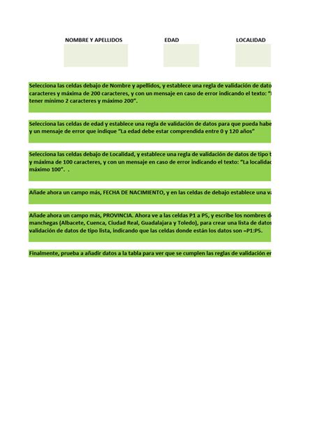 Ejercicio De Validacion De Datos2 Pdf