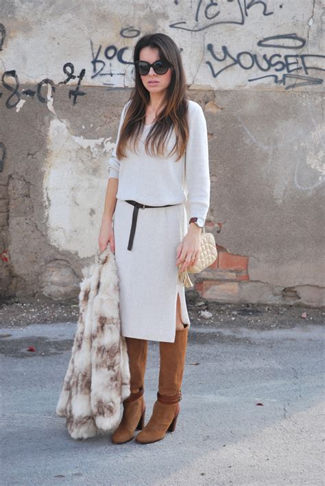 Todoloquemellama Blog VESTIDO MIDI DE PUNTO Y BOTAS DE ANTE OUTFIT