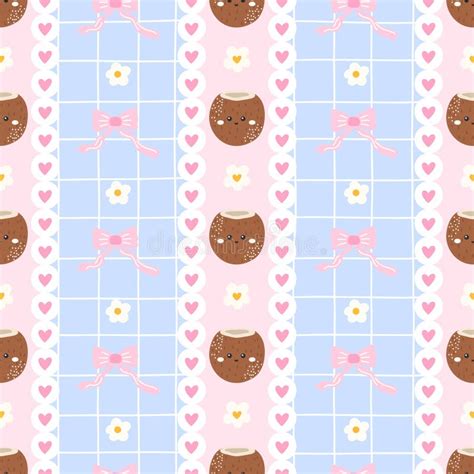 Kawaii Coconut Pattern Stock Illustrations 122 Kawaii Coconut Pattern