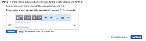 Solved The Natural Response Of An RL Circuit Learning Goal Chegg Com