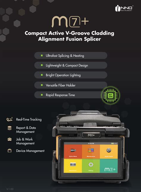 m7 compact active v groove cladding alignment fusion splicer