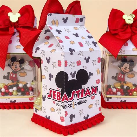 Caixa Milk Vitrine Mickey Mouxe Luxo Elo7 Produtos Especiais