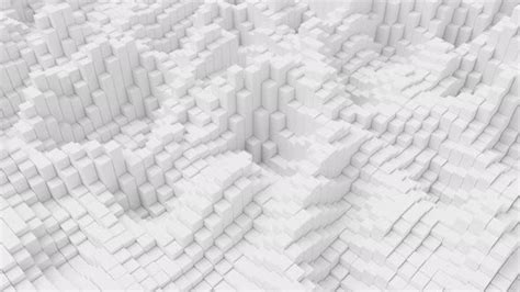 Ripples On Grid Of White Blocks Abstract Background Loop Of Waves Of Square Columns Voxel Noise