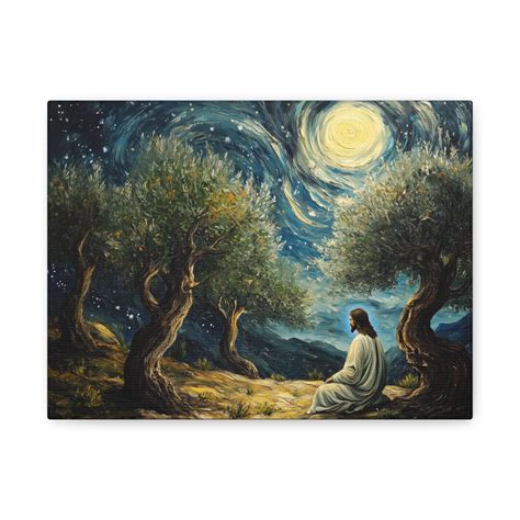 The Garden Of Gethsemane At Night Van Gogh Biblical Art Canvas