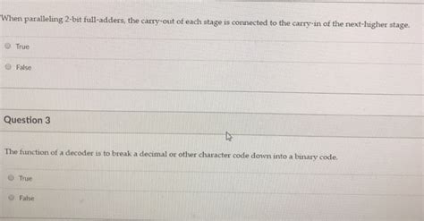 Solved When Paralleling 2 Bit Full Adders The Carry Out Of