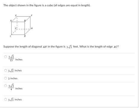 Solved The Object Shown In The Figure Is A Cube All Edges Chegg