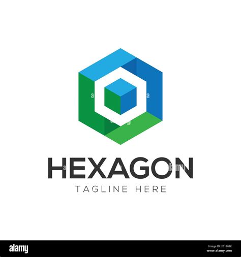 Abstract Cube Hexagon Logo Design Vector Illustration Stock Vector