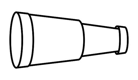 흑백 스파이글래스 아이콘입니다 선 망원경 그림 또는 색칠 공부 페이지 오래된 유리 그림을 윤곽을 그립니다 흰색 배경에 고립 된