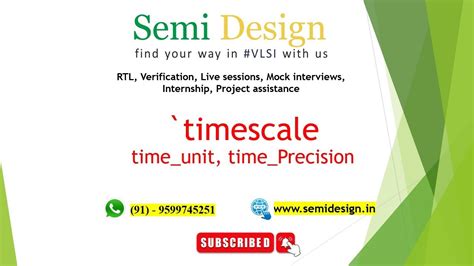 `timescale Timeunit Timeprecision Verilog Vlsi Systemverilog