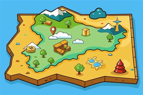 A Cartoon Illustration Of A Map Of A Game Called The Game Premium Ai Generated Vector