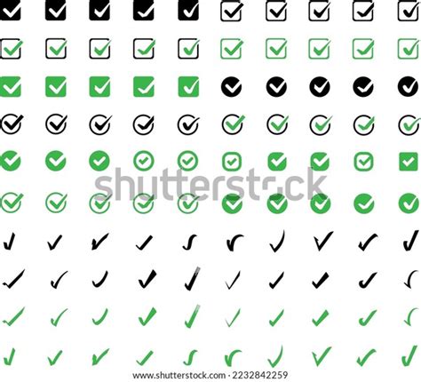 Set Check Mark Vector Illustrations Stock Vector Royalty Free Shutterstock